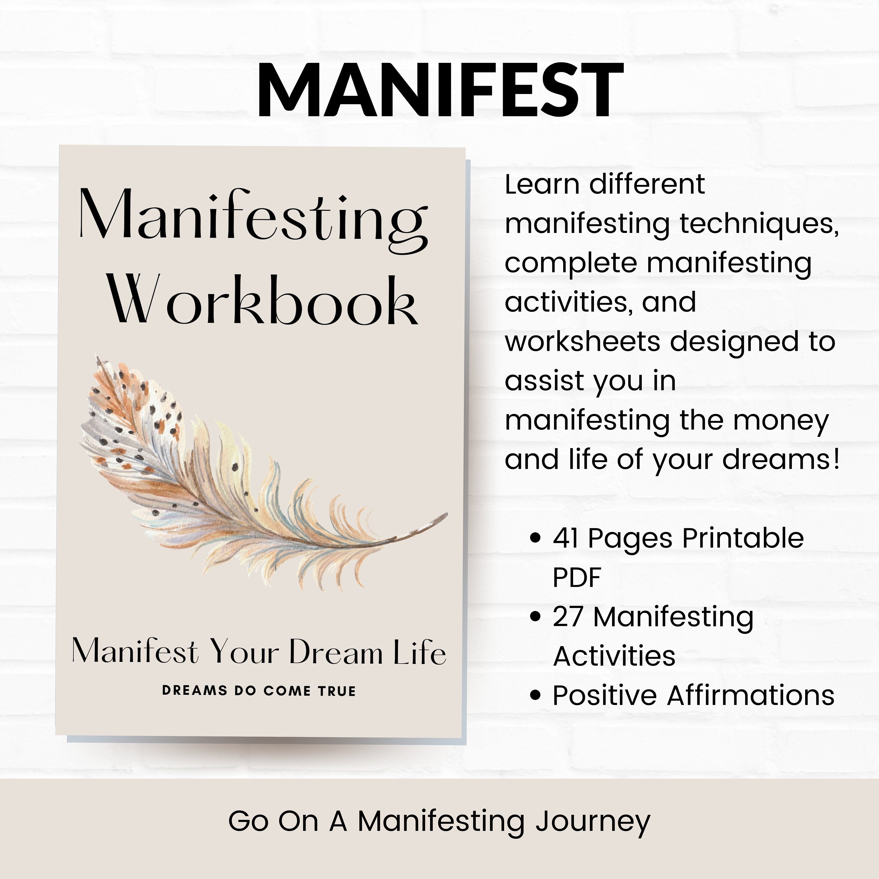 Manifestation Workbook, Manifestation Journal Printable, Digital ...