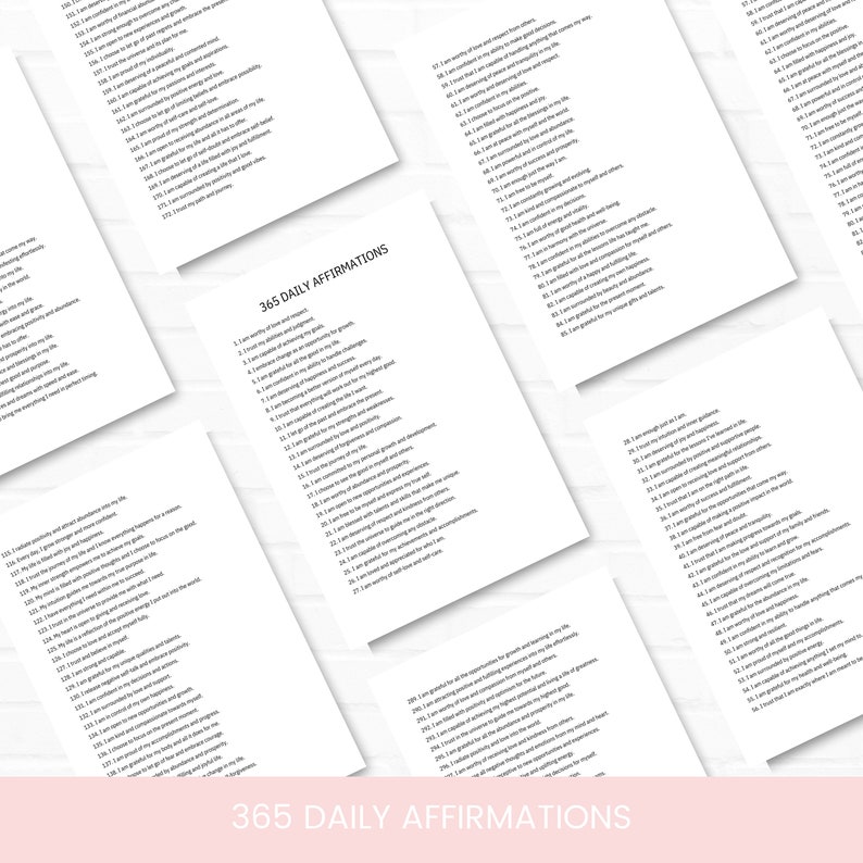 List of 365 Affirmations, Affirmations Printable, Positive Affirmations ...