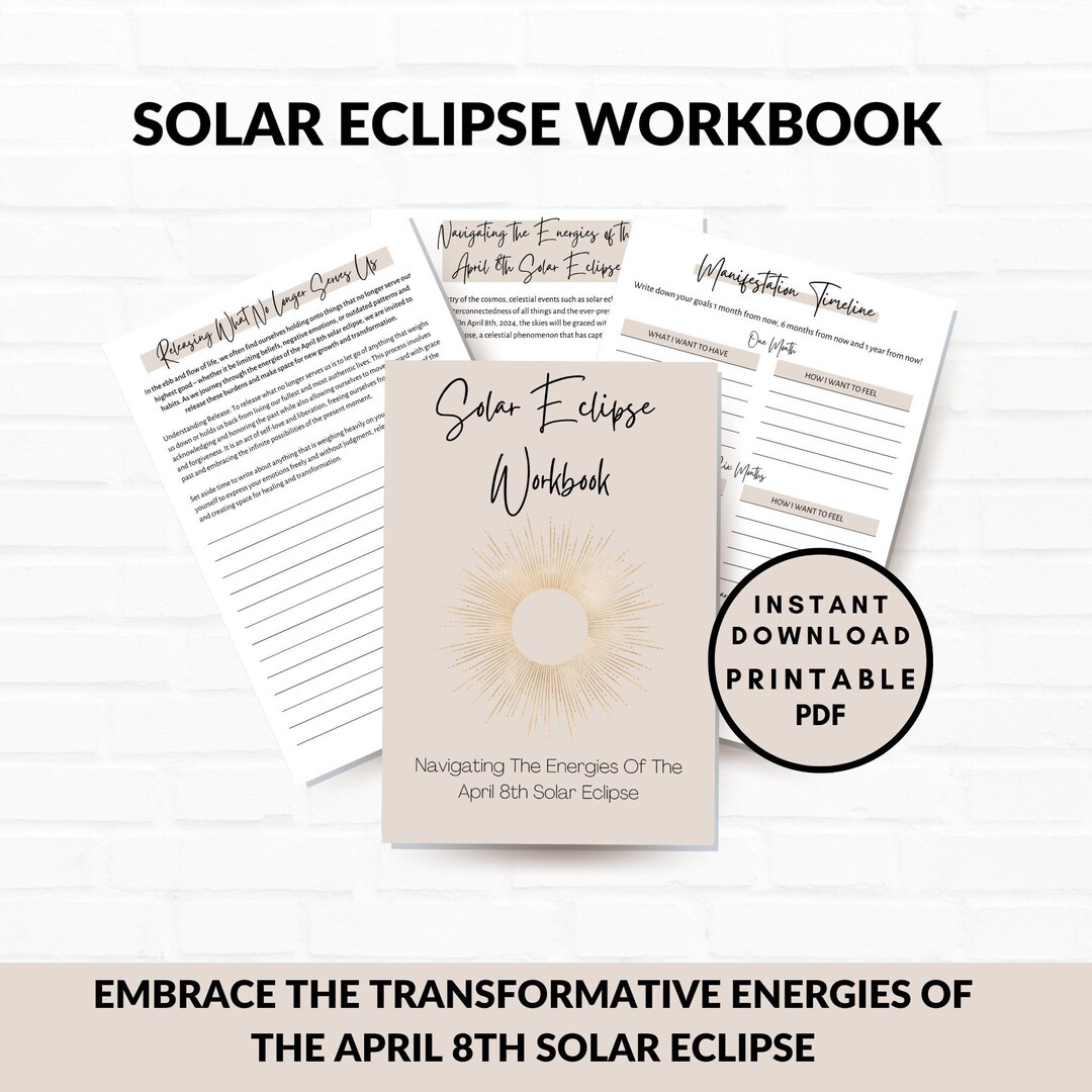 Solar Eclipse Workbook, April 8th Solar Eclipse Journal, Solar Eclipse ...
