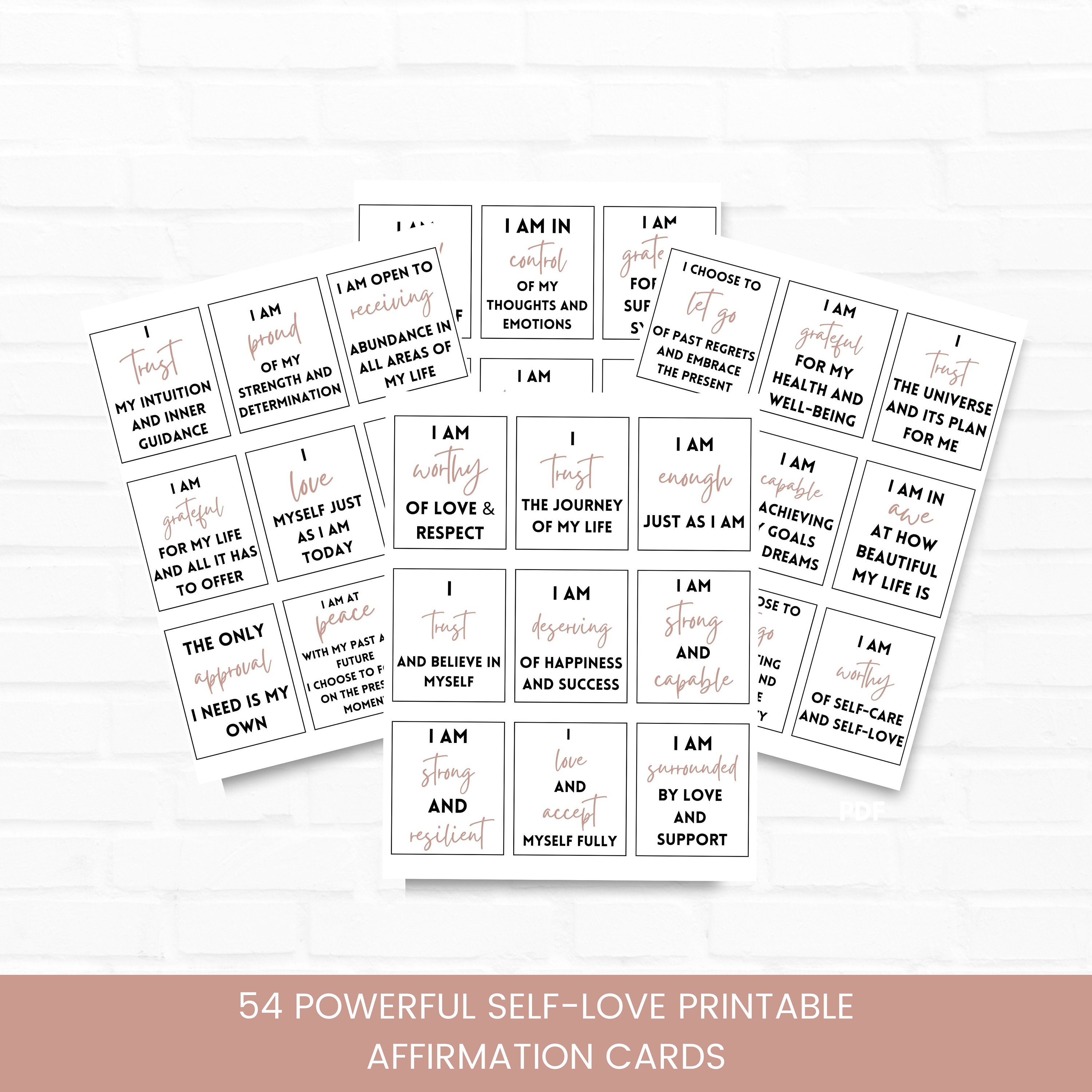 Self-love Affirmation Cards, Vision Board Printables, Law of Attraction ...