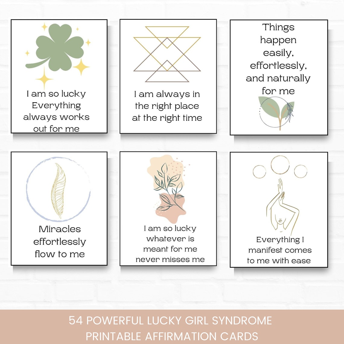 Lucky Girl Syndrome Affirmation Cards Printable, Lucky Girl Syndrome ...