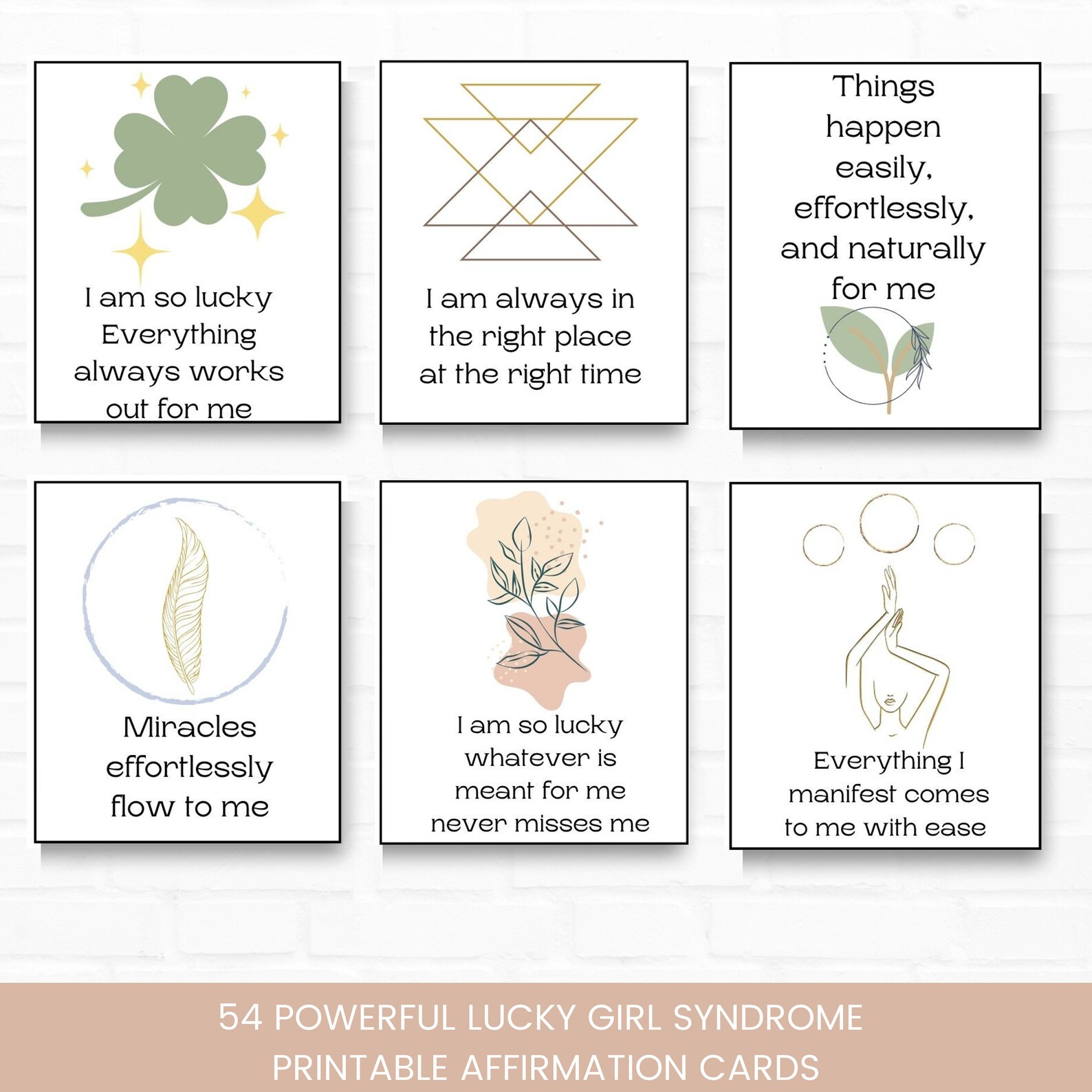 Lucky Girl Syndrome Affirmation Cards Printable, Lucky Girl Syndrome ...