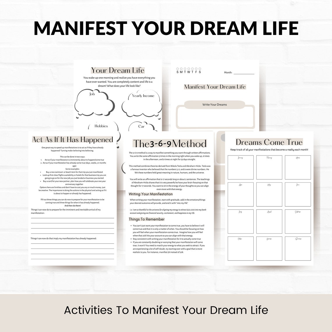 Manifestation Workbook, Manifestation Journal Printable, Digital ...