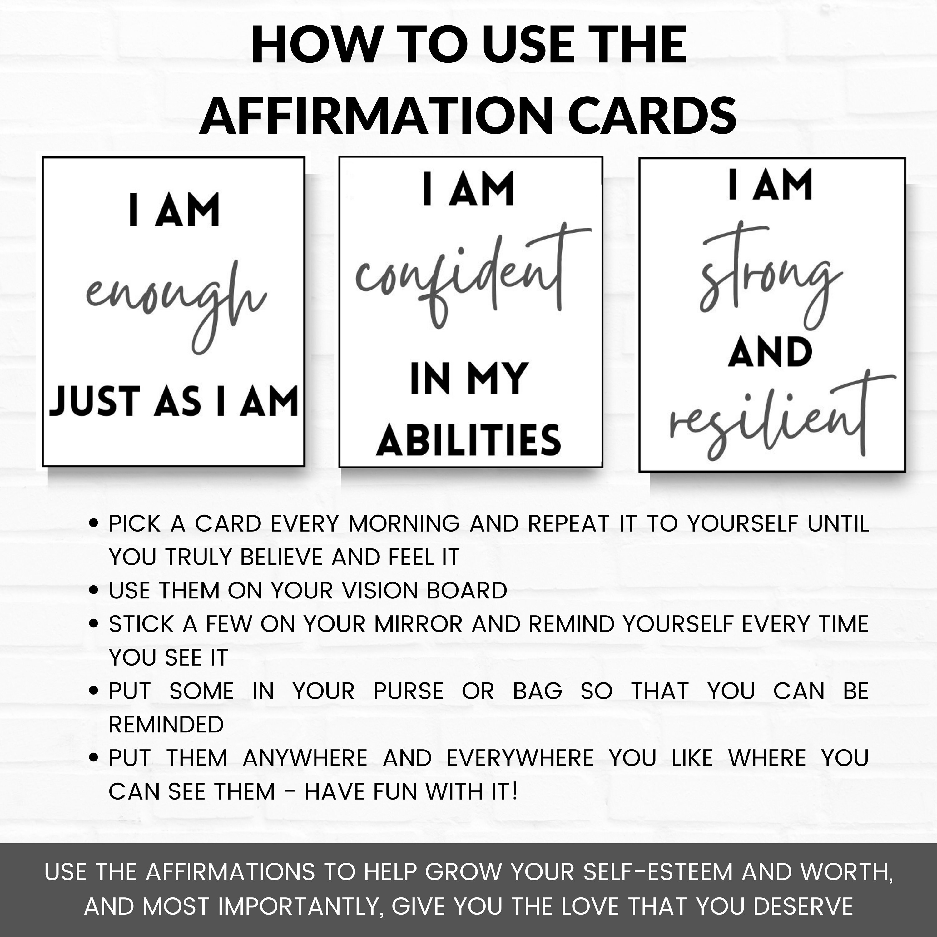 Positive Affirmation Cards Positive Affirmation Card Deck Vision