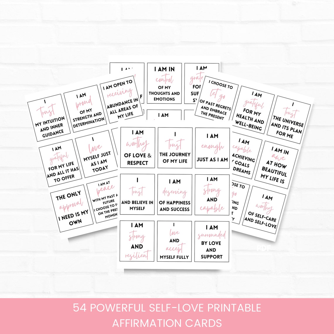 Self Love Affirmation Cards Printable, Positive Affirmation Cards ...