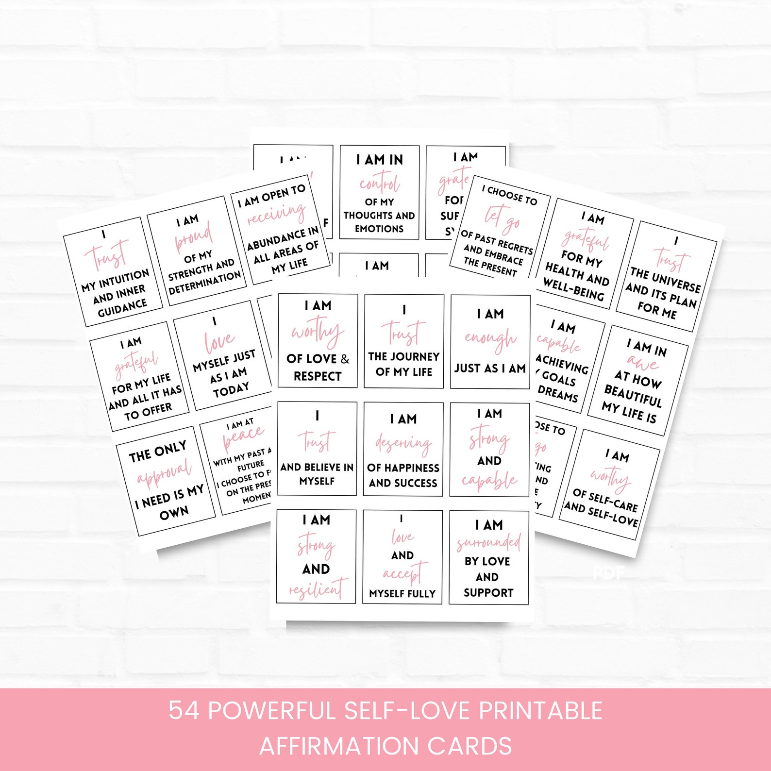 Self Love Affirmation Cards Printable, Positive Affirmation Cards ...