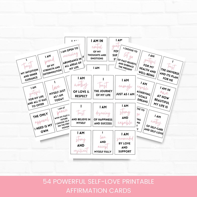 Self Love Affirmation Cards Printable, Positive Affirmation Cards ...