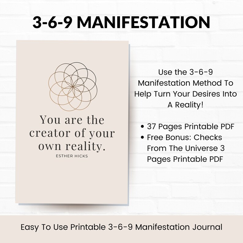 369 Manifestation Journal Printable, 369 Manifest Journal, 369 Method ...