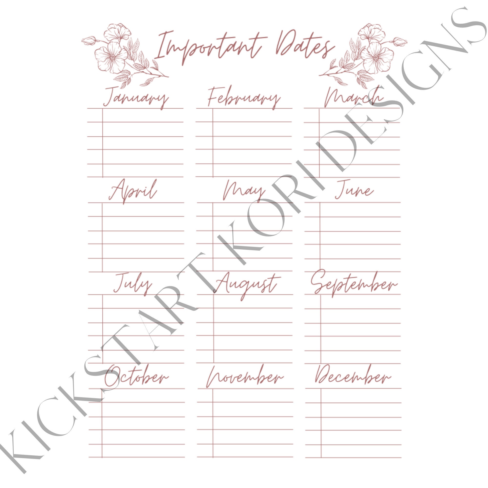 Printable Five-year Journal | 5 Years Journal | Five Year Diary ...