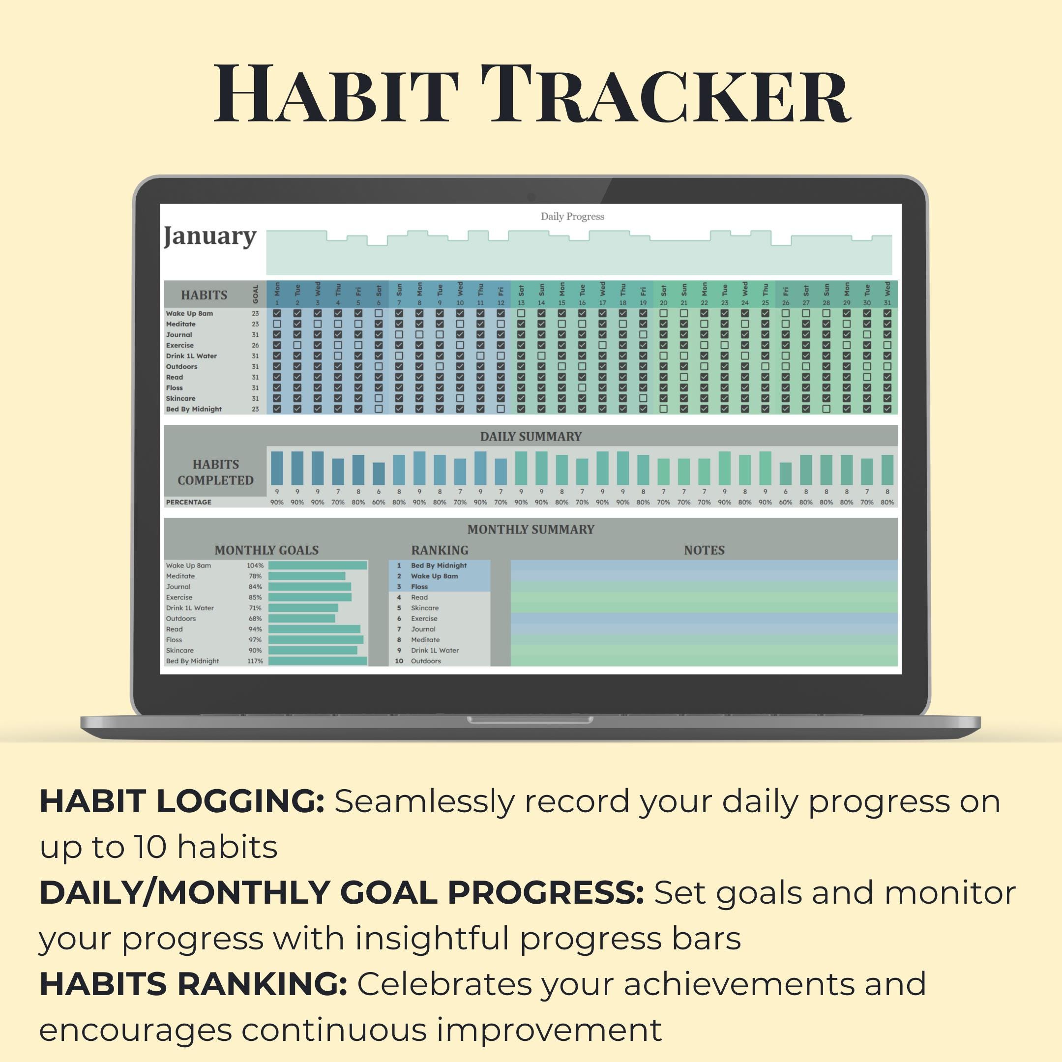 Academic Student Planner: Google Sheets Spreadsheet Template for School ...