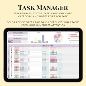 Google Sheets to Do List: Task Tracker Spreadsheet Template - Etsy