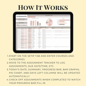 Google Sheets Assignment Tracker Student Planner Academic Planner ...