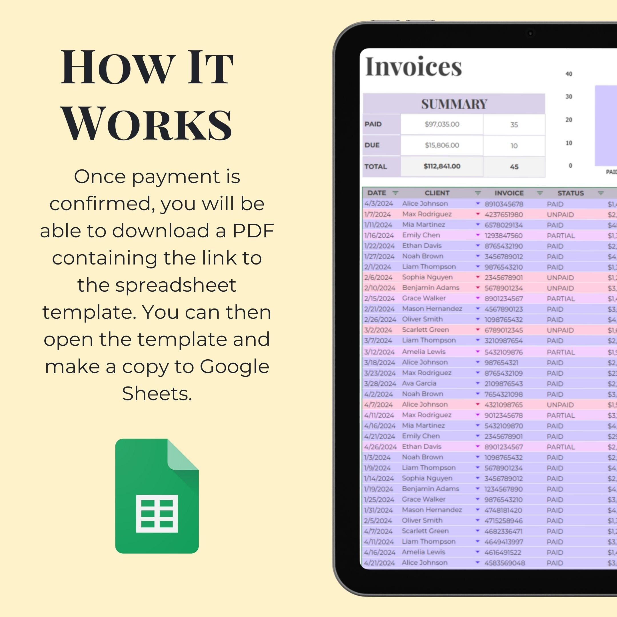 Google Sheets CRM Client & Task Tracker Invoice Customer Payment ...