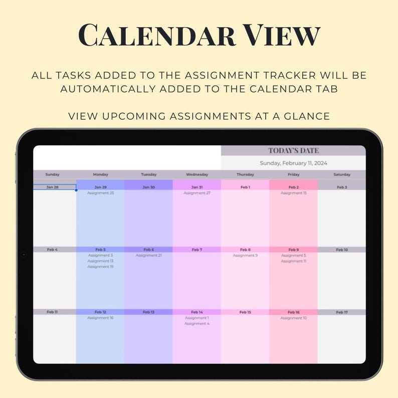 Academic Student Planner: Google Sheets Spreadsheet Template for School ...