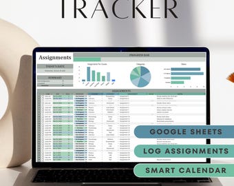 Google Sheets Homework Tracker Checklist Academic Template College Planner Homework and Grade ...