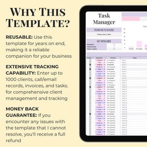 Google Sheets CRM Client & Task Tracker Invoice Customer Payment ...