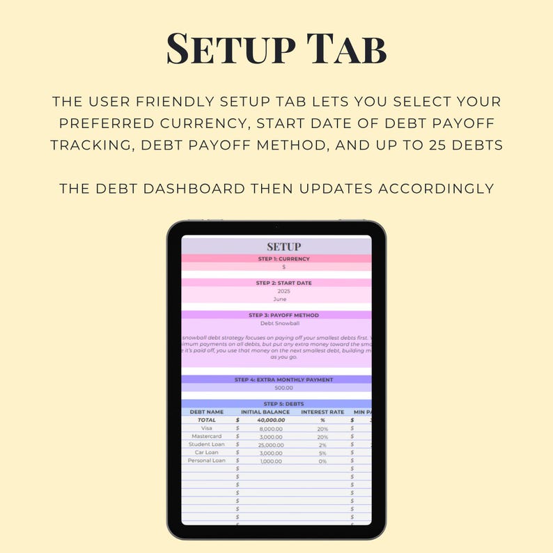 Google Sheets Debt Payoff Tracker Debt Snowball Avalanche Method Loan ...