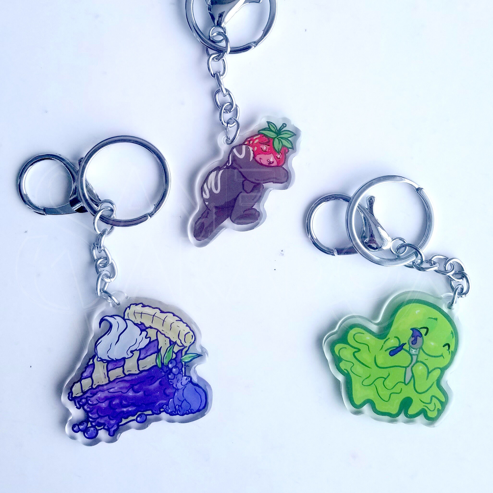 Artist Spooky Keychain Ghost Slime Epoxy Acrylic Keychain Artist Slime ...