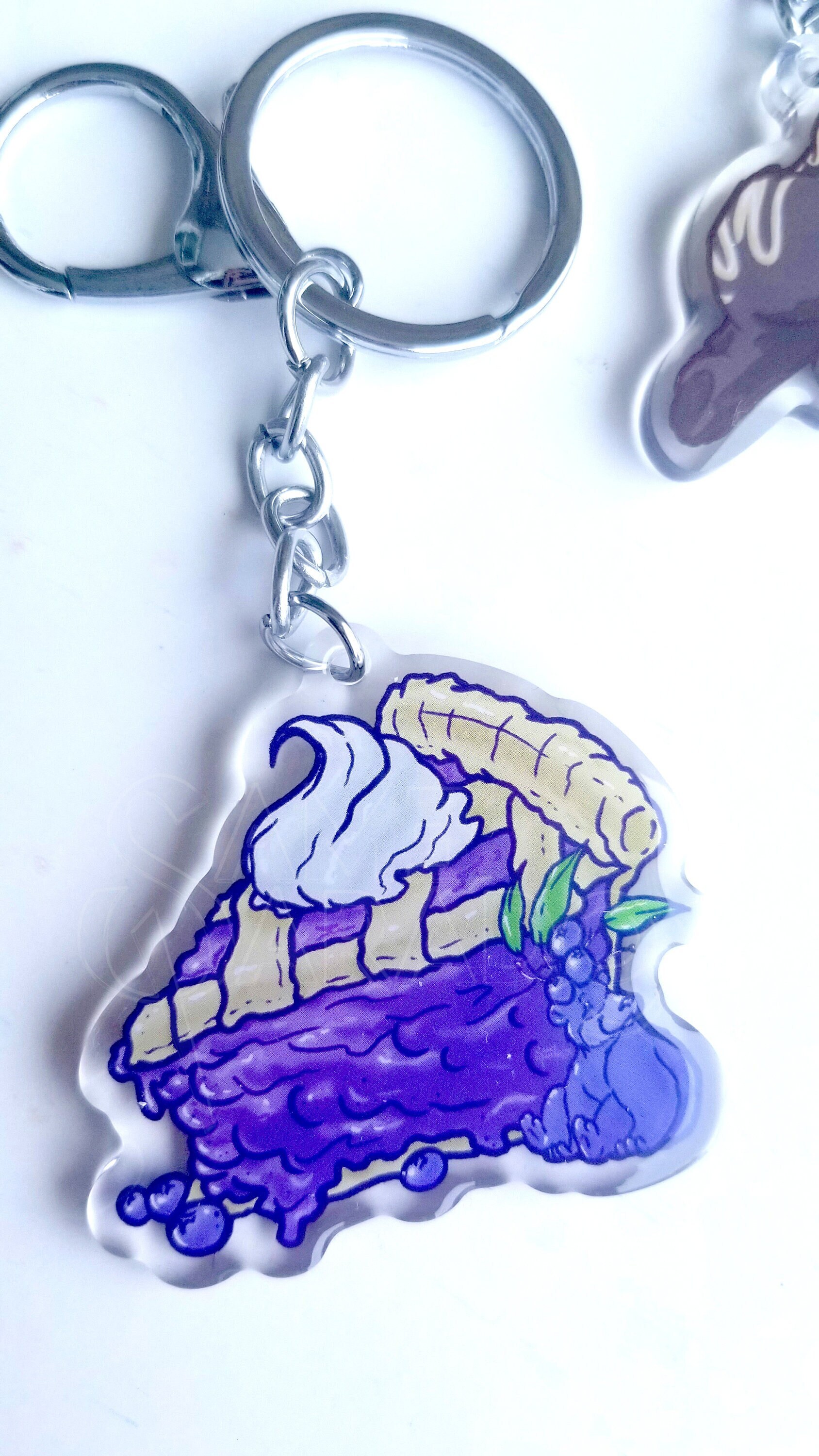 Keychain Blueberry Pie Epoxy Acrylic Keychain Bluebeary Epoxy Keychain ...