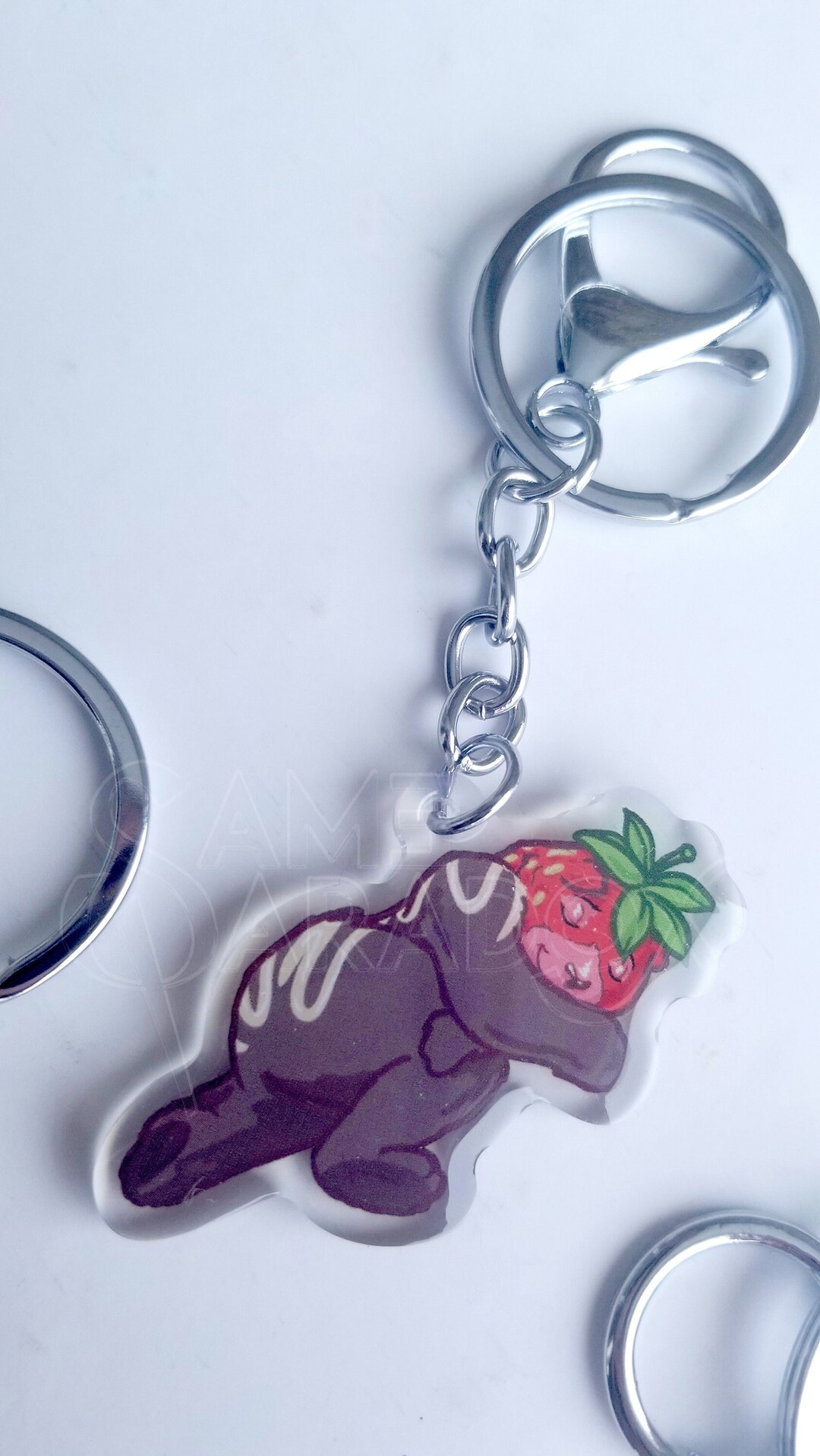Chocolate Covered Strawbeary Keychain: Valentine Epoxy Acrylic Keychain ...