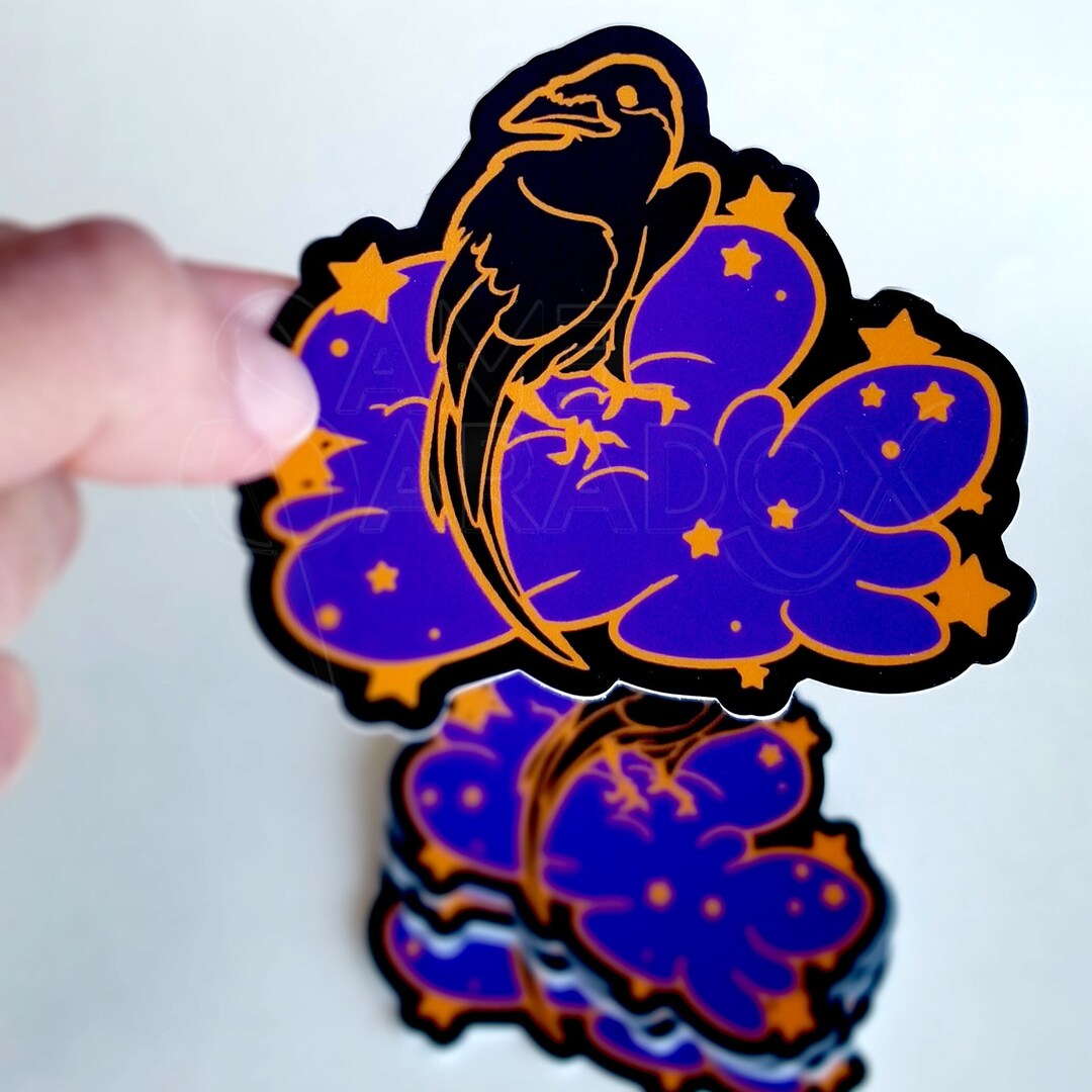 Vinyl Sticker Waterproof Raven Vinyl Sticker Gift Decoration Sticker ...