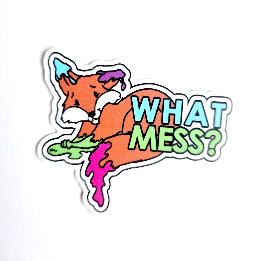 Vinyl Sticker Waterproof Artist Fox Messy Paint Vinyl Sticker Gift ...
