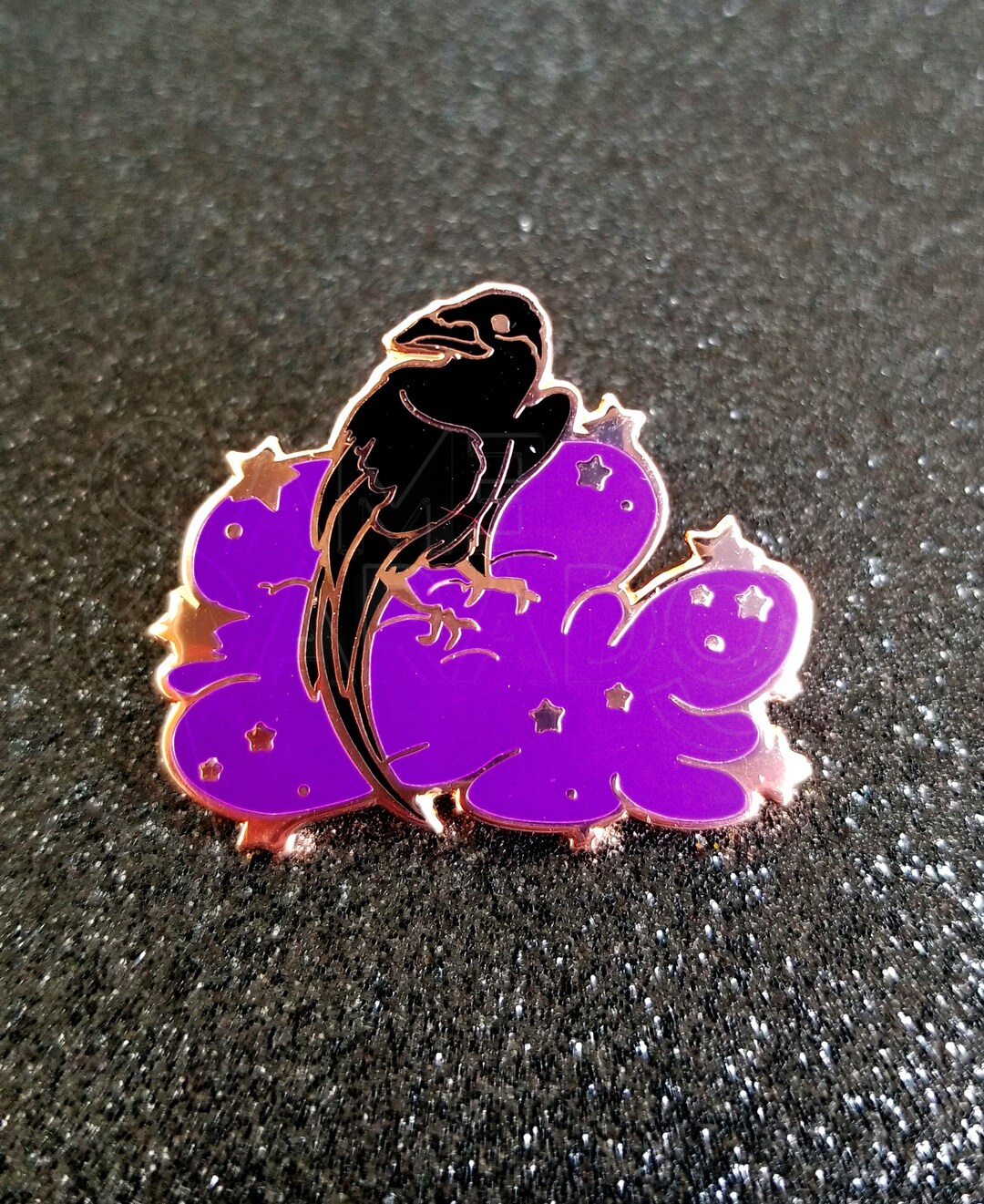 Raven Hard Enamel Pin: Night Sky Cloud Lapel Pin - Etsy