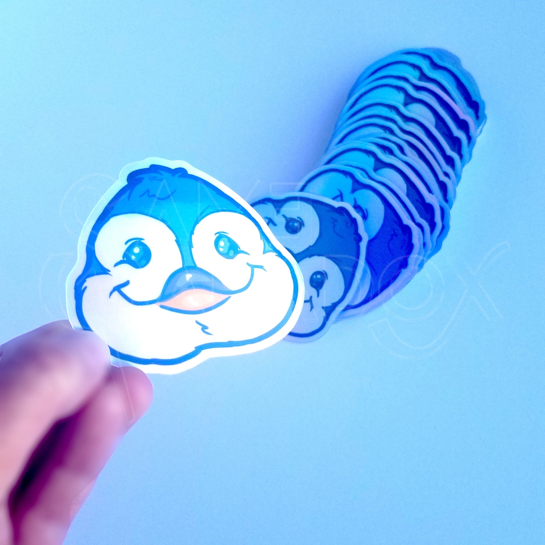 Cute Penguin Vinyl Sticker - Waterproof Holographic Decal - Etsy