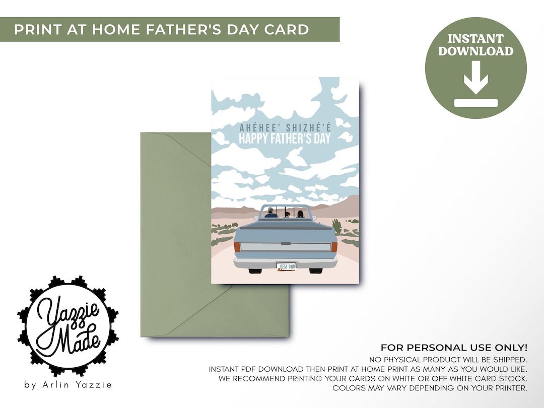 Happy Father's Day Card, PRINT YOURSELF, Navajo Father's Day, Print at ...