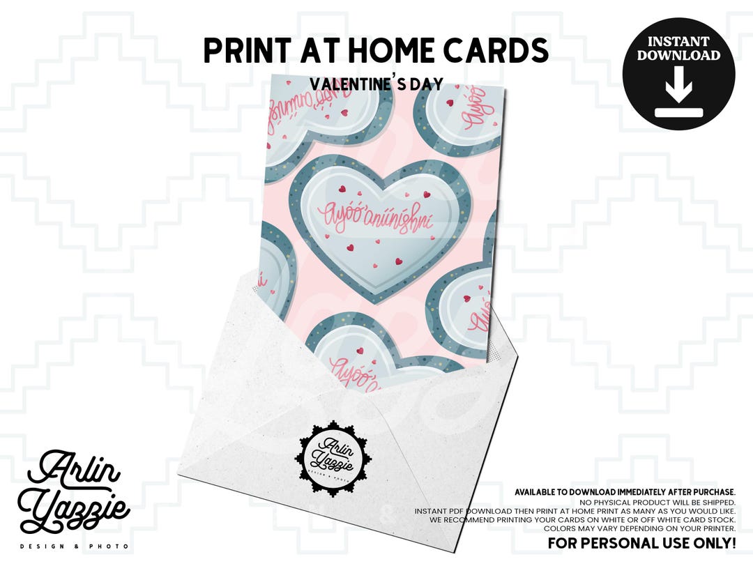 Navajo Valentine’s Day Card, PRINT YOURSELF, Valentine PDF, Navajo ...