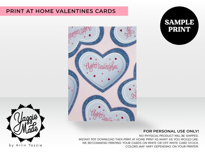 Navajo Valentines Day Card, PRINT YOURSELF, Valentine PDF, Navajo ...