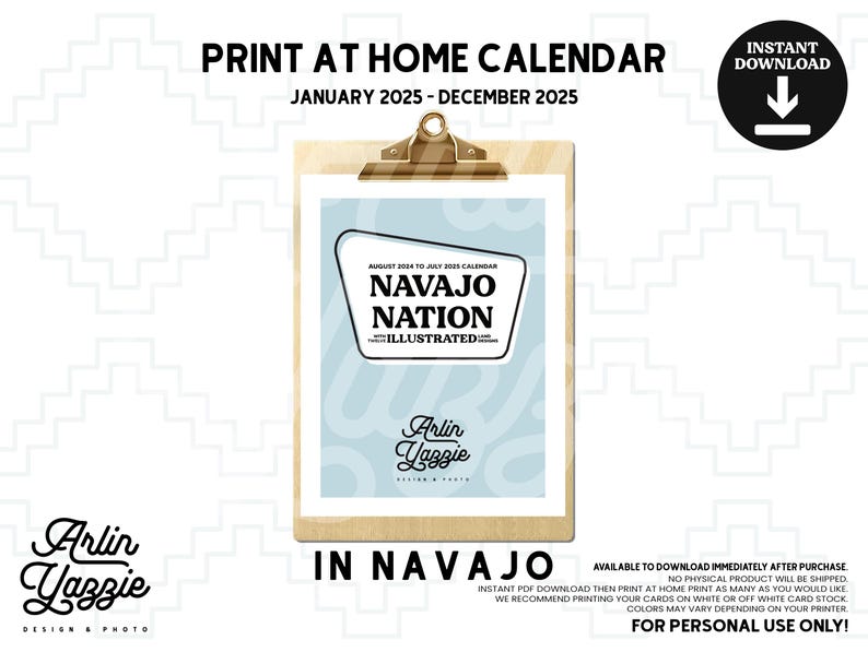 2025 Navajo Printable Calendar | Calendar | 2025 Calendar | Printable ...