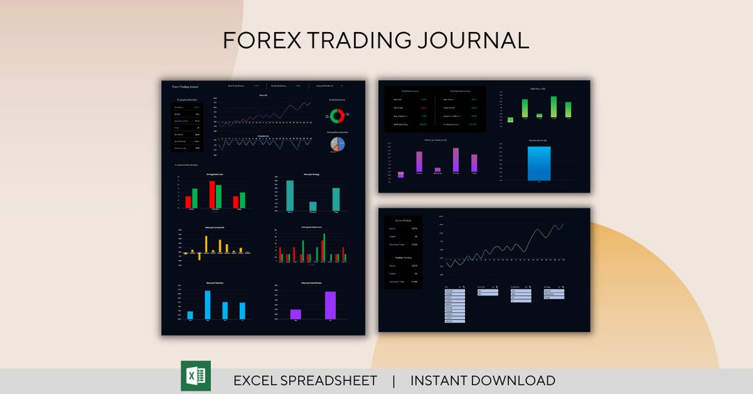 Forex Trading Journal for Excel Tracker Portfolio Spreadsheet Tracker ...