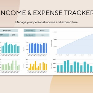 Income and Expense Tracker Spreadsheet Personal Financial Planner ...