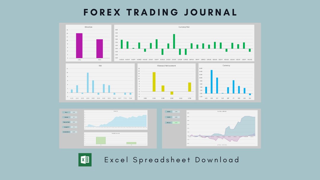 Forex Trading Journal for Excel Tracker Portfolio Spreadsheet Tracker ...