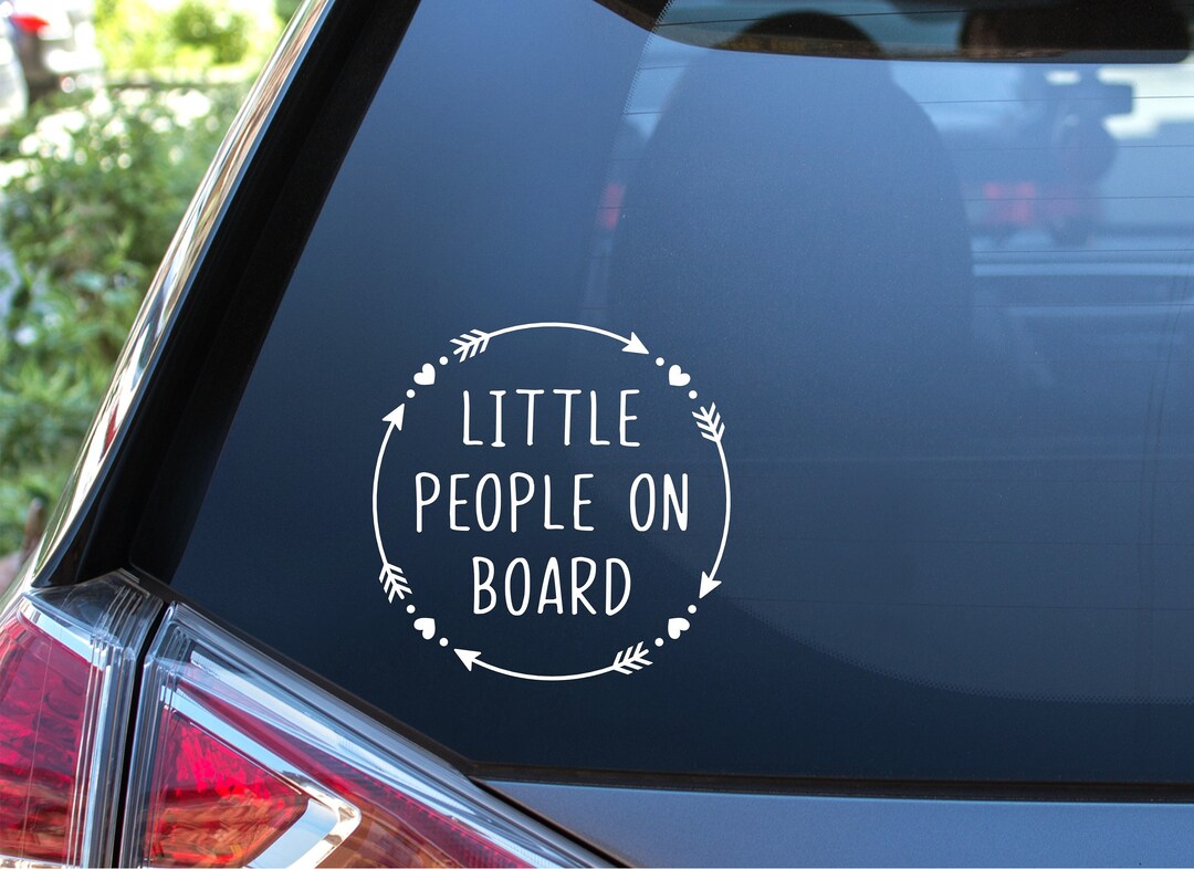 Little People on Board, Vinyl Car Decal Sticker, Hearts & Arrows ...