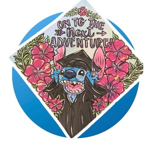 Hand Painted Stitch Theme Graduation Cap Topper - Etsy