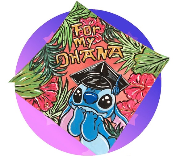Hand Painted Stitch Theme Graduation Cap Topper - Etsy