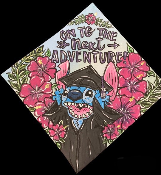 Hand Painted Stitch Theme Graduation Cap Topper - Etsy