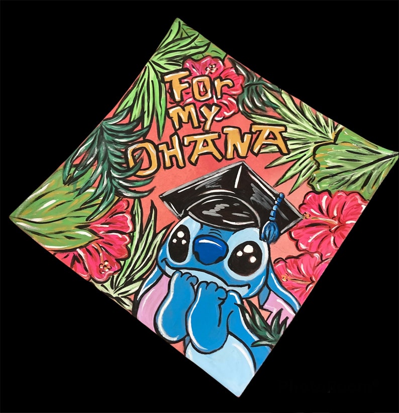 Hand Painted Stitch Theme Graduation Cap Topper - Etsy