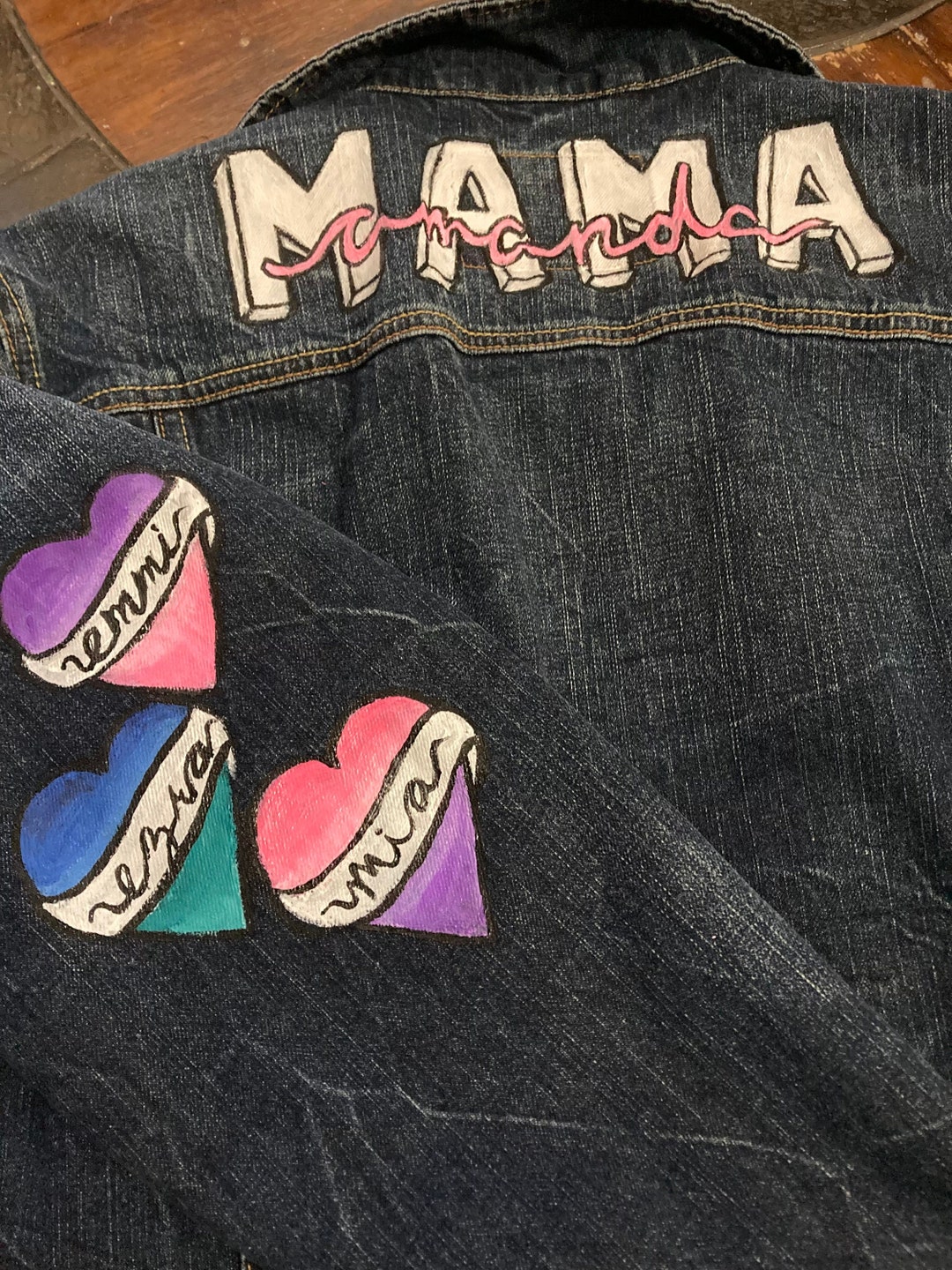 Mama Personalized Denim Jacket - Etsy