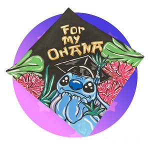 Hand Painted Stitch Theme Graduation Cap Topper - Etsy