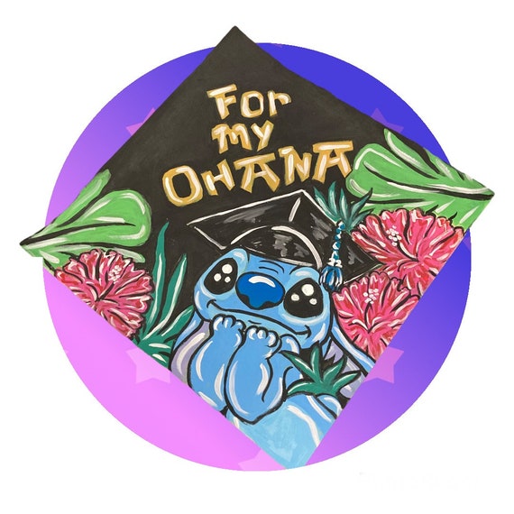 Hand Painted Stitch Theme Graduation Cap Topper - Etsy