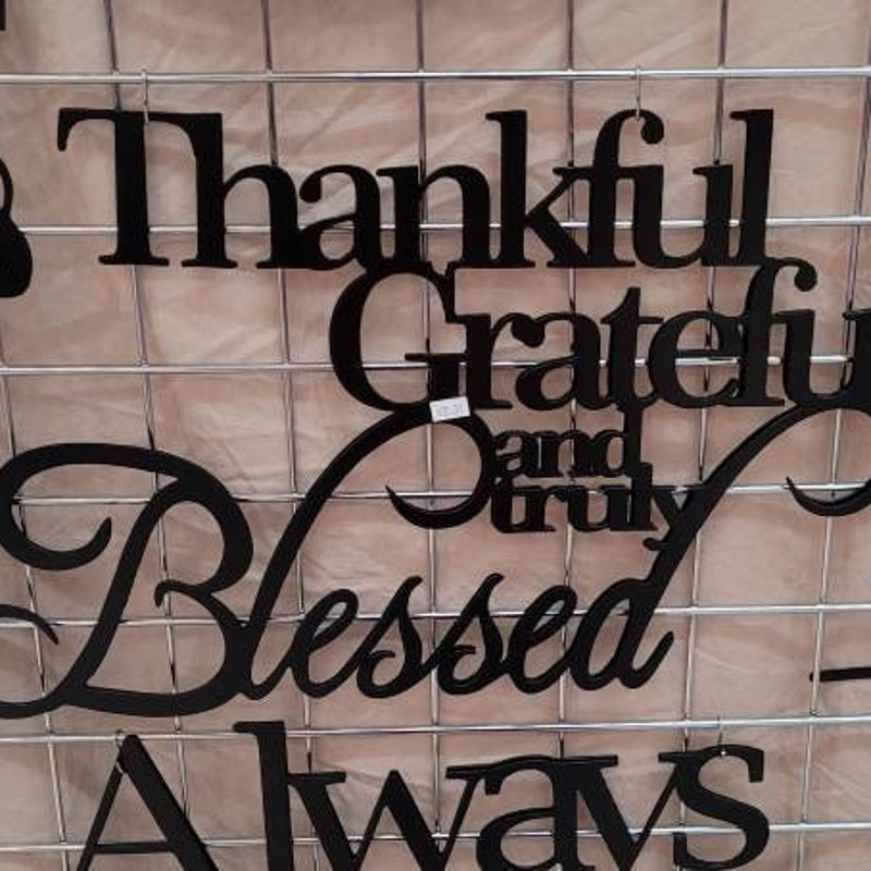 Metal Thankful Sign - Etsy