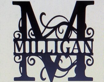 Split Letter Name Monogram - Etsy