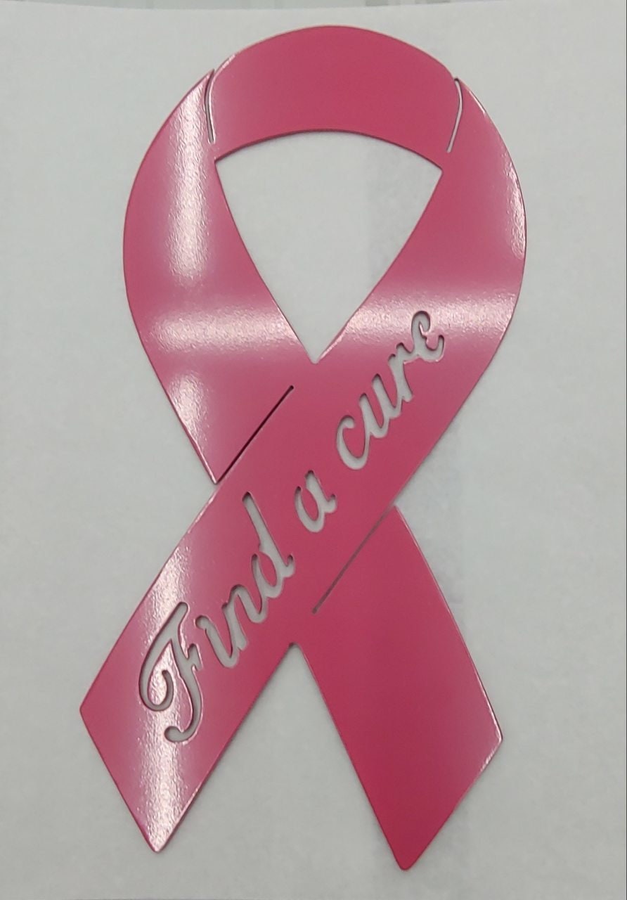 Find A Cure Cancer Ribbon Metal Sign | Etsy