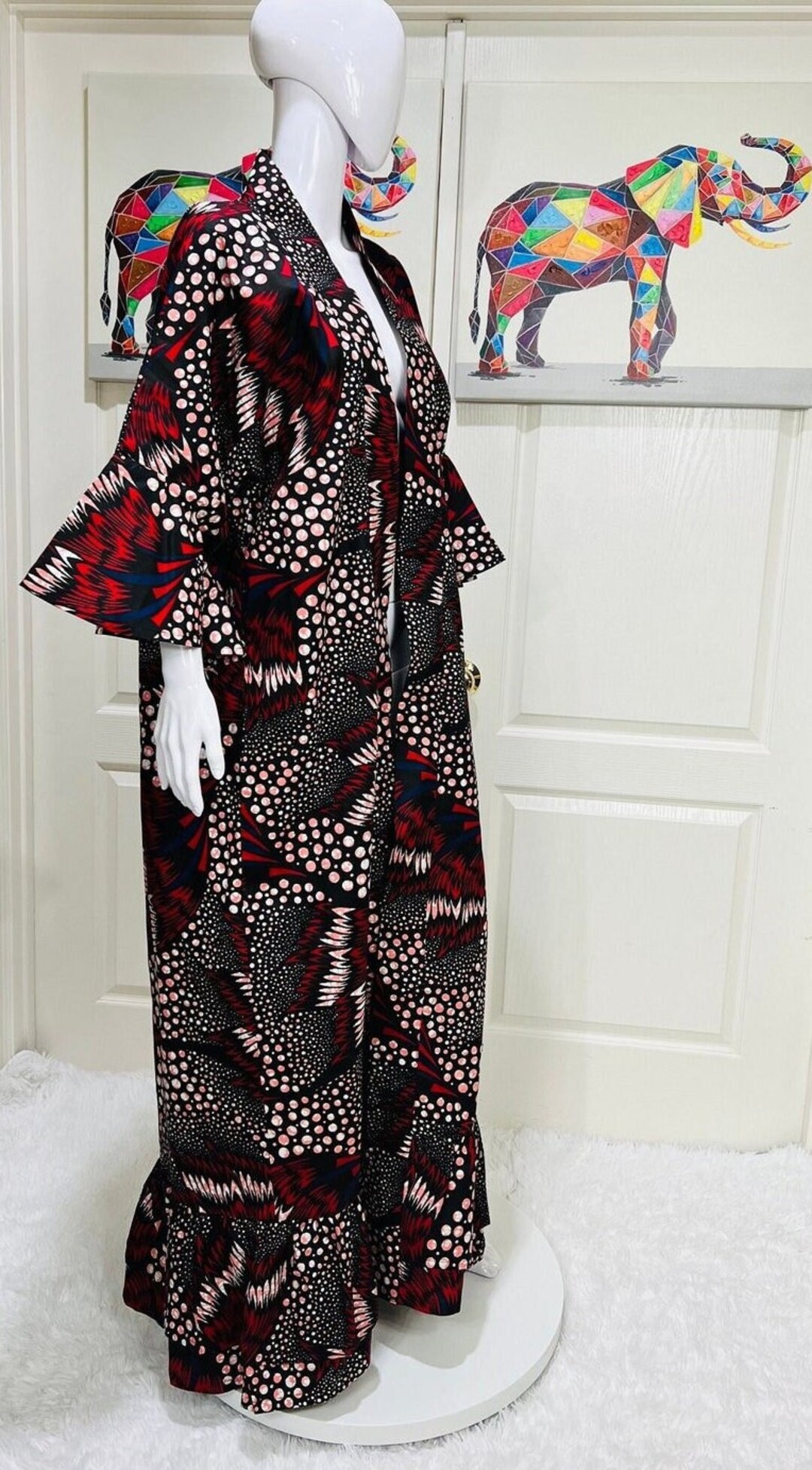 African Print Kimono Red Ankara Print Kimono African Wax Print - Etsy