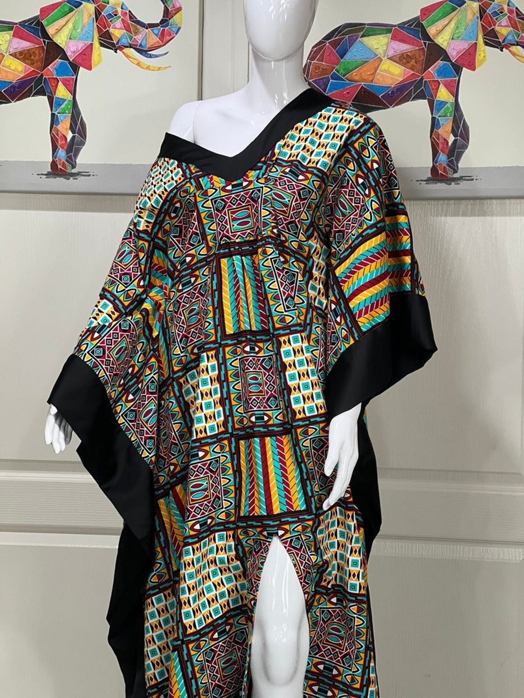 ASABIA Ankara Dress Kaftan Ankara Kaftan for Resort Wear African Print ...