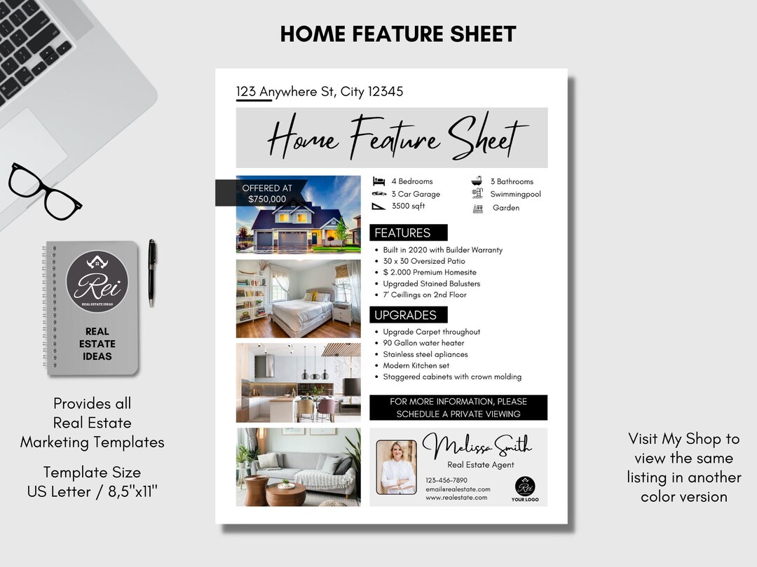 Real Estate Home Feature Sheet, Home Showing, Home Selling, Real Estate ...