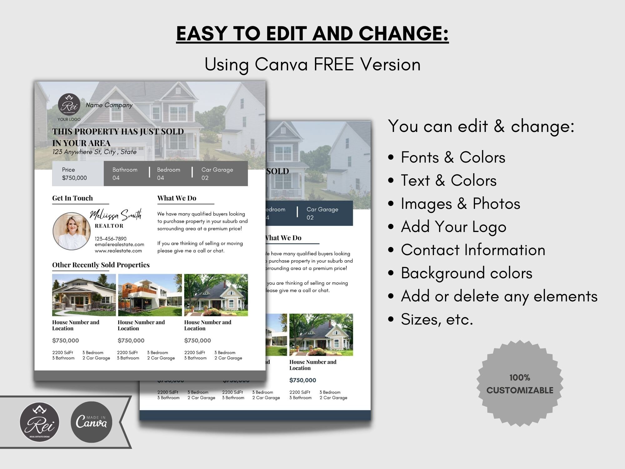 Real Estate Just Sold Flyer, House Just Sold, Home Selling Listing ...